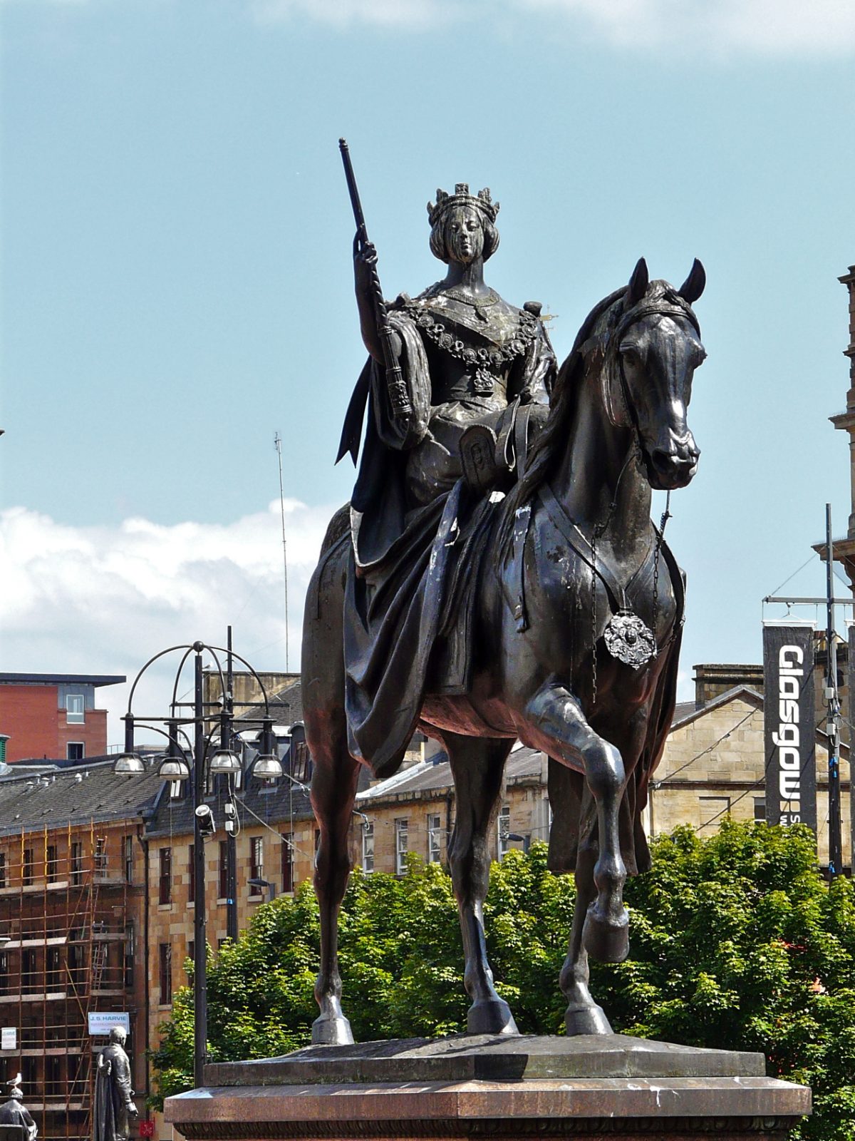 Equestrian statue of Queen Victoria in Glasgow UK
