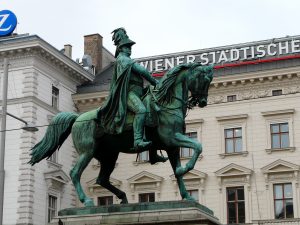 Equestrian statue of Karl Philipp Schwarzenberg in Vienna Austria