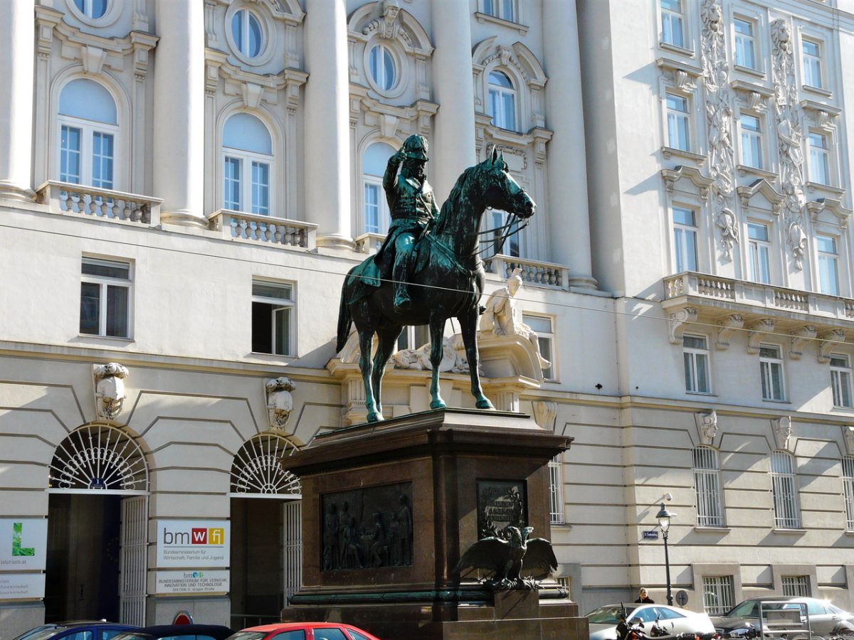 Equestrian statue of Johann Josef Wenzel Radetzky in Vienna Austria