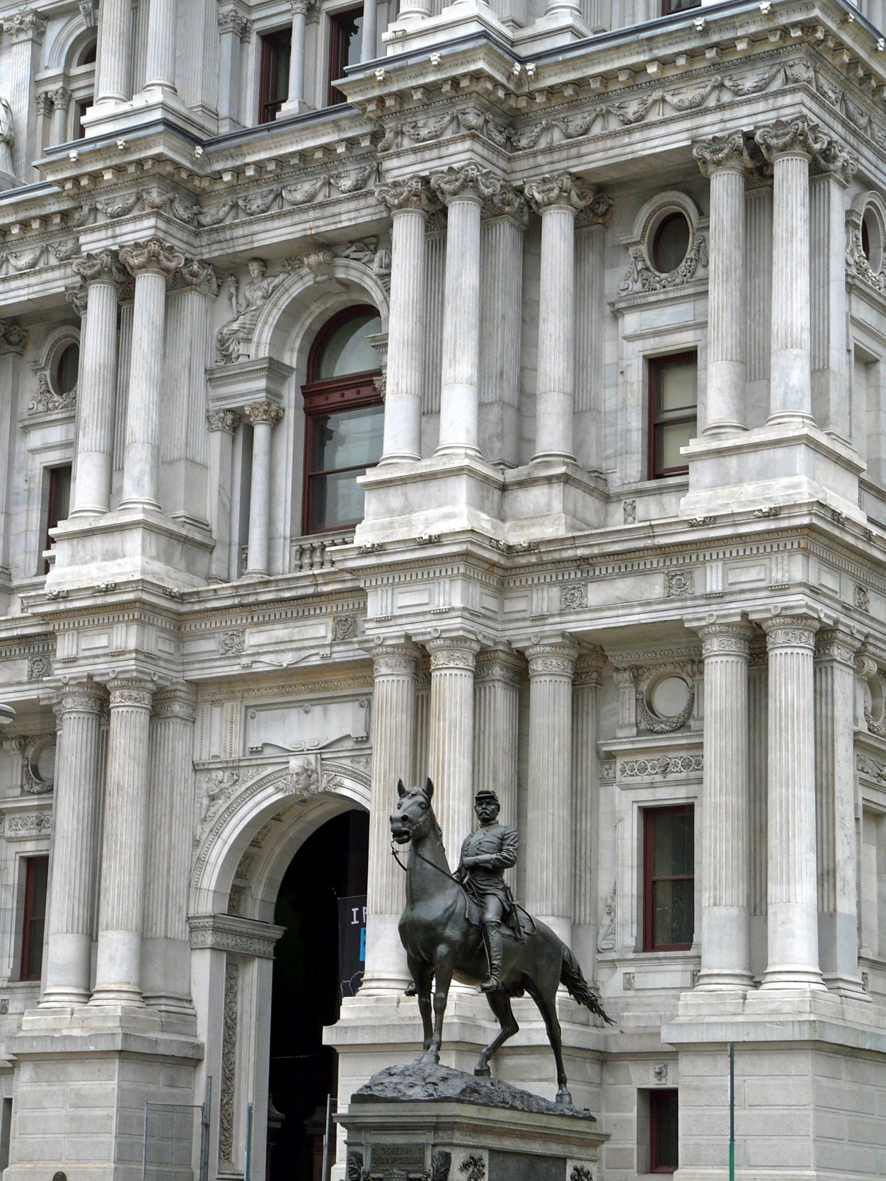 Equestrian statue of George Brinton McClellan in PA Philadelphia US
