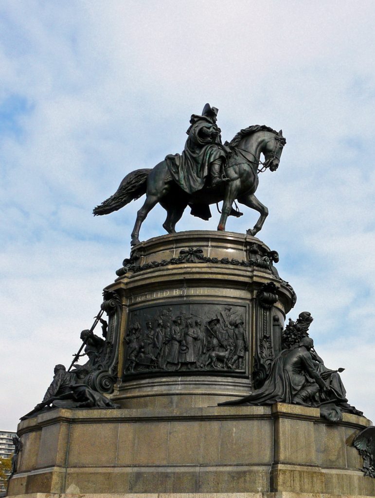 Equestrian statue of George Washington in PA Philadelphia US