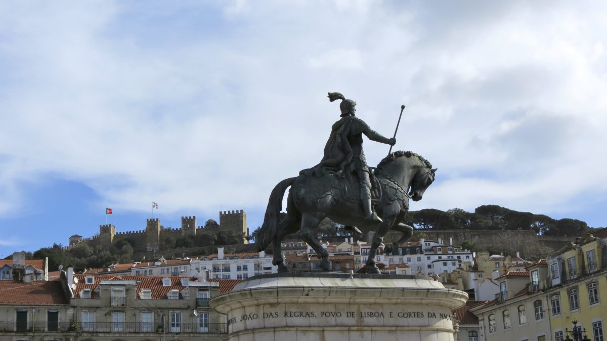 Equestrian statue of Joao I in Lisbon Portugal