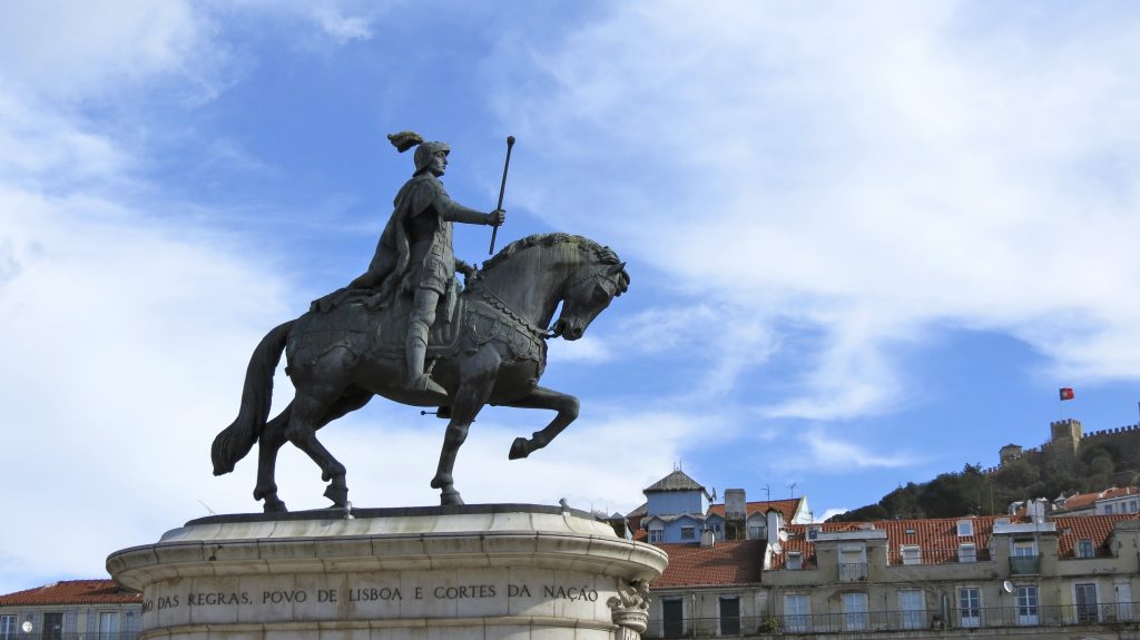Equestrian statue of Joao I in Lisbon Portugal