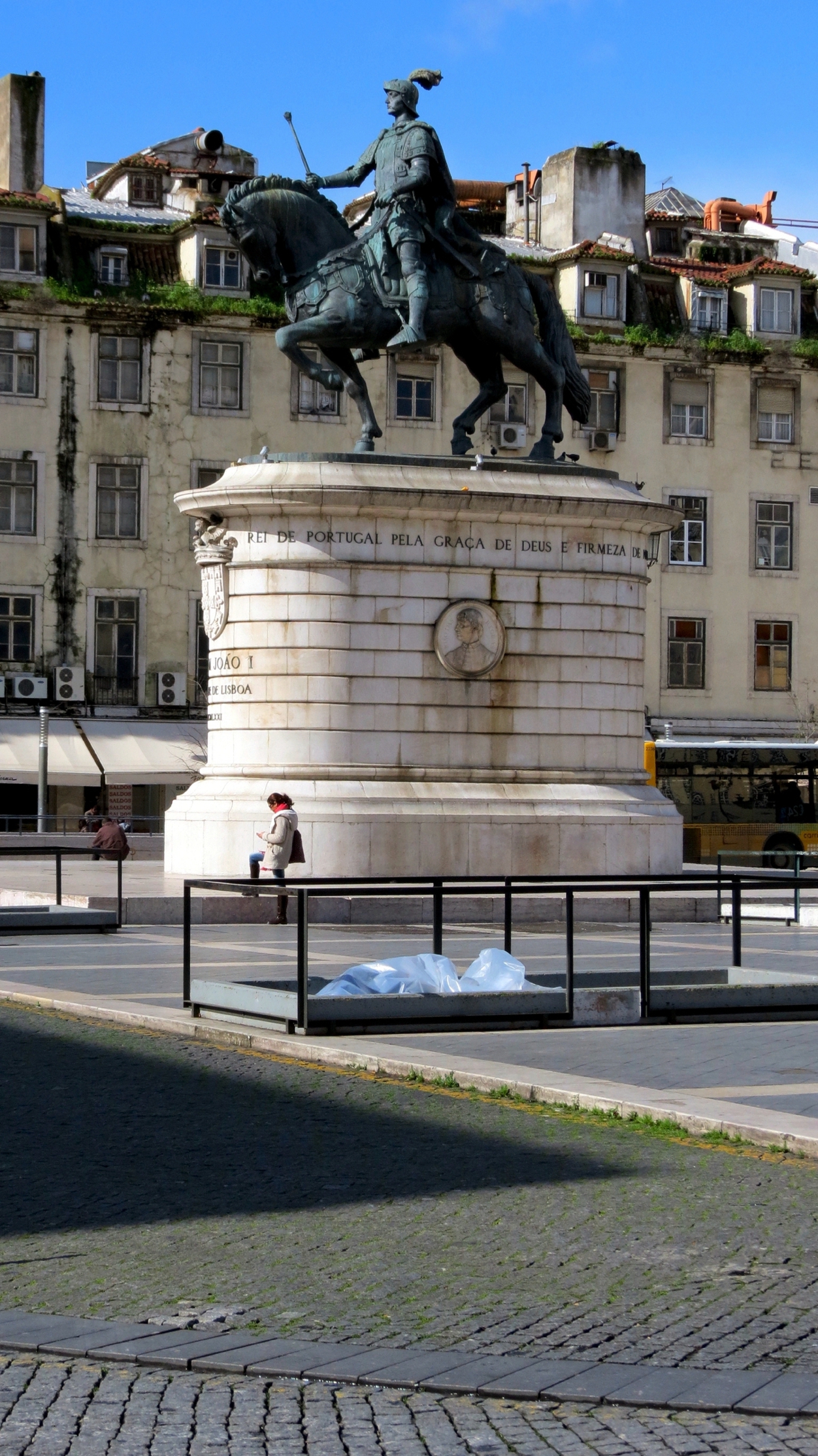 Equestrian statue of Joao I in Lisbon Portugal