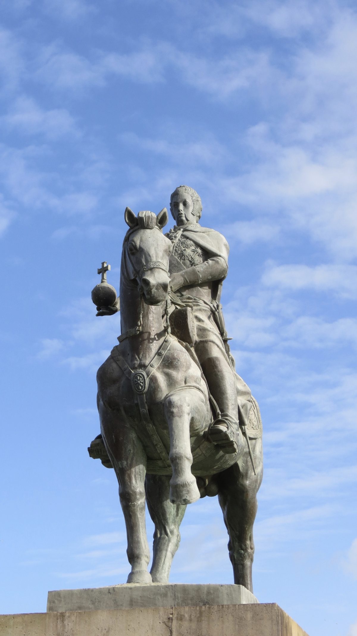 Equestrian statue of Joao VI in Porto Portugal