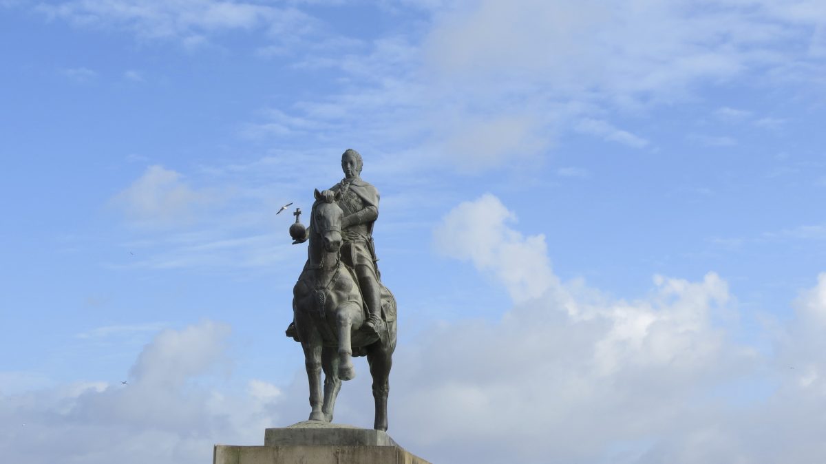 Equestrian statue of Joao VI in Porto Portugal