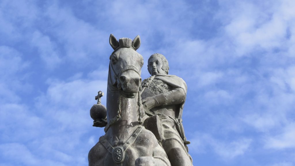 Equestrian statue of Joao VI in Porto Portugal