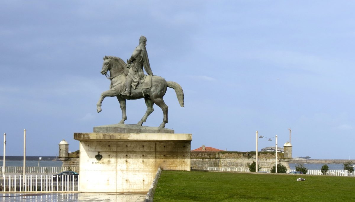 Equestrian statue of Joao VI in Porto Portugal