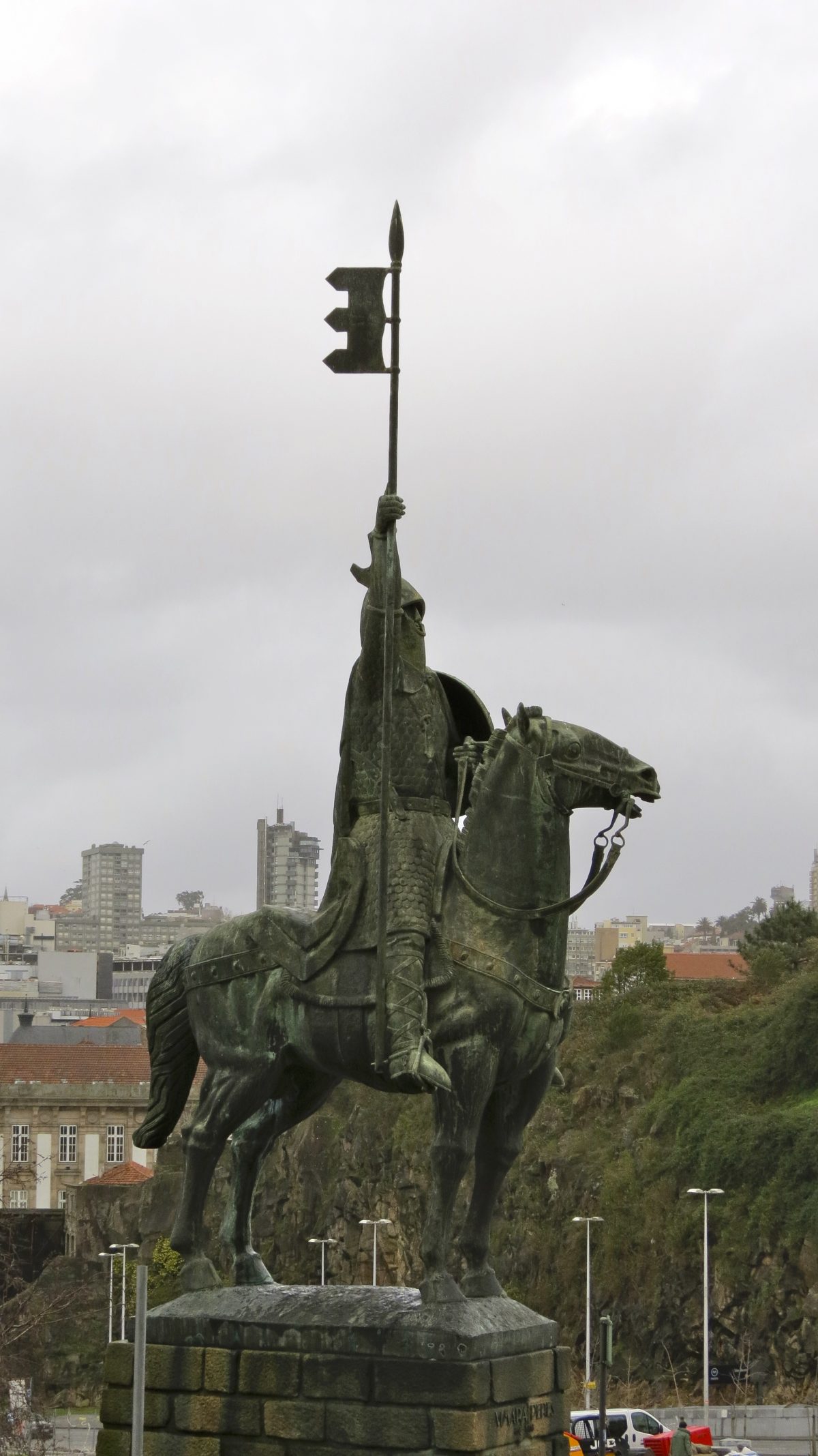 Equestrian statue of Vimara Peres in Porto Portugal