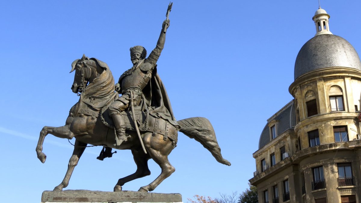 Equestrian statue of Michael the Brave in Bucharest Romania