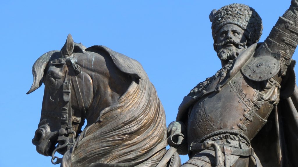 Equestrian statue of Michael the Brave in Bucharest Romania