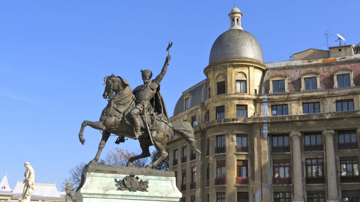 Equestrian statue of Michael the Brave in Bucharest Romania