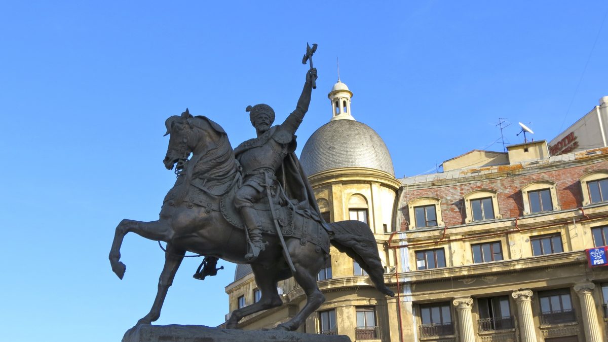 Equestrian statue of Michael the Brave in Bucharest Romania