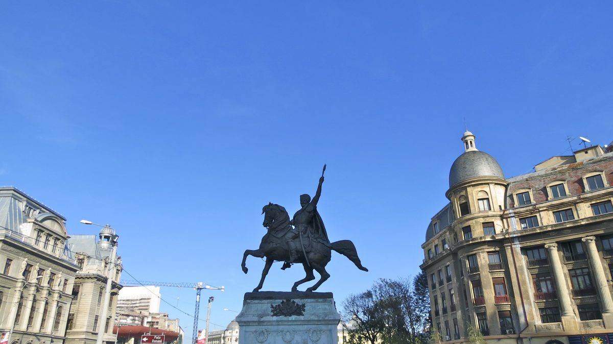 Equestrian statue of Michael the Brave in Bucharest Romania