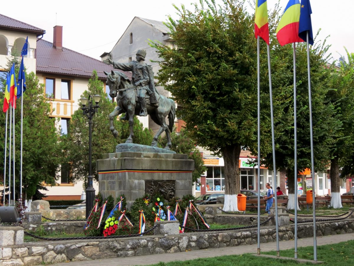 Equestrian statue of Avram Iancu in Campeni Romania