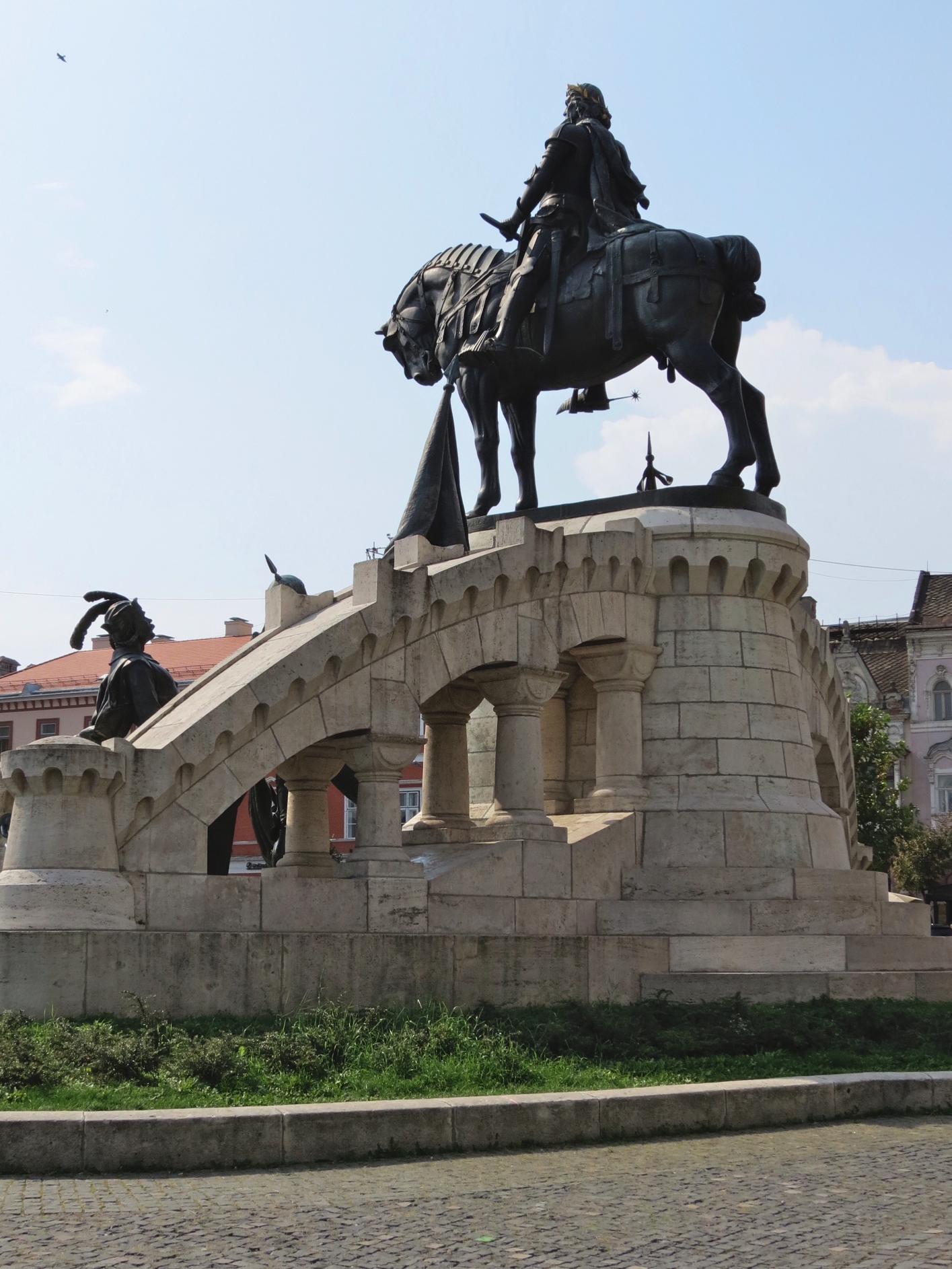 Equestrian statue of Hunyádi Matyás in Cluj-Napoca Romania