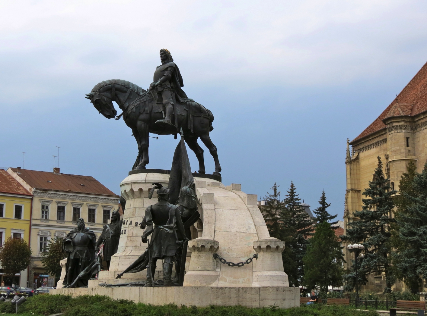 Equestrian statue of Hunyádi Matyás in Cluj-Napoca Romania
