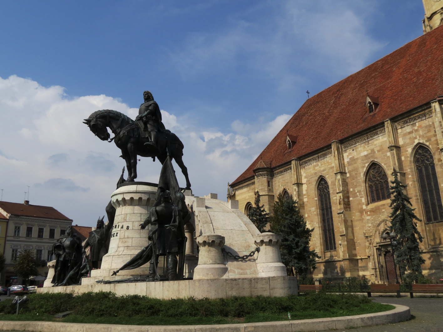 Equestrian statue of Hunyádi Matyás in Cluj-Napoca Romania