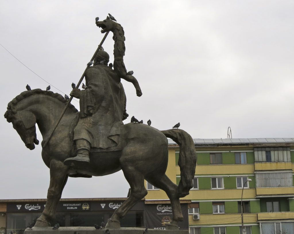 Equestrian statue of Decebalus in Deva Romania