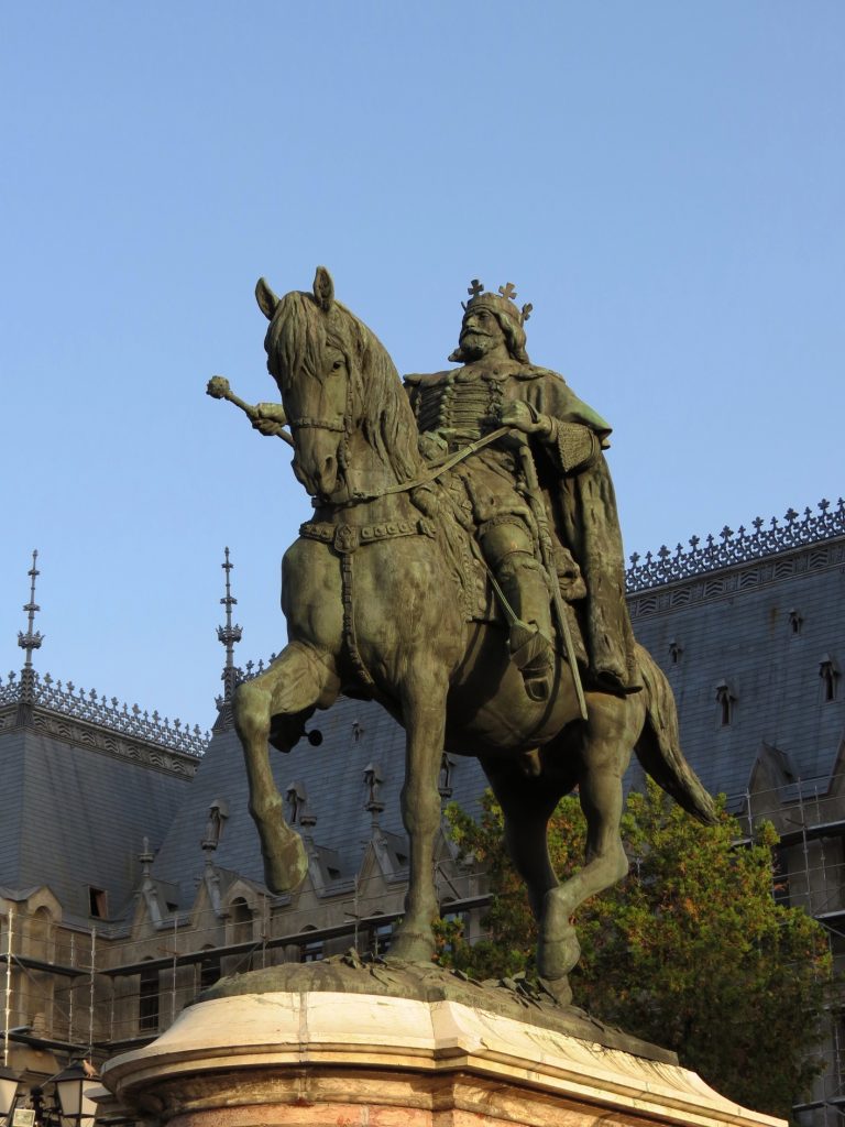 Equestrian statue of Stephen III of Moldavia in Iasi Romania