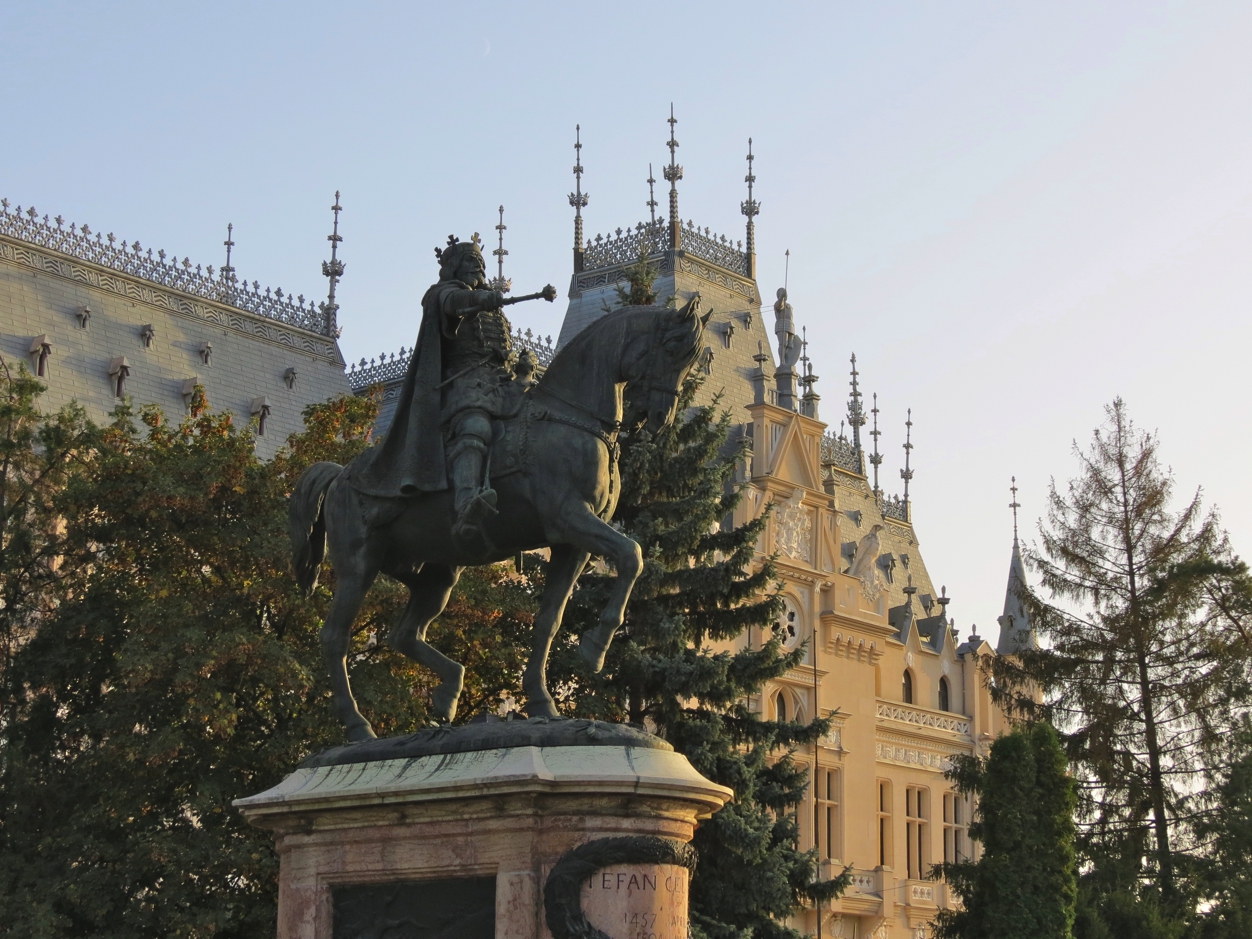 Equestrian statue of Stephen III of Moldavia in Iasi Romania