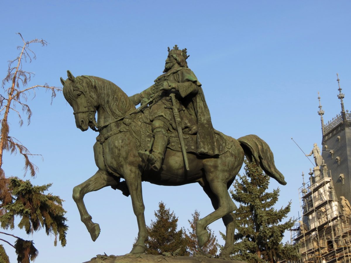 Equestrian statue of Stephen III of Moldavia in Iasi Romania