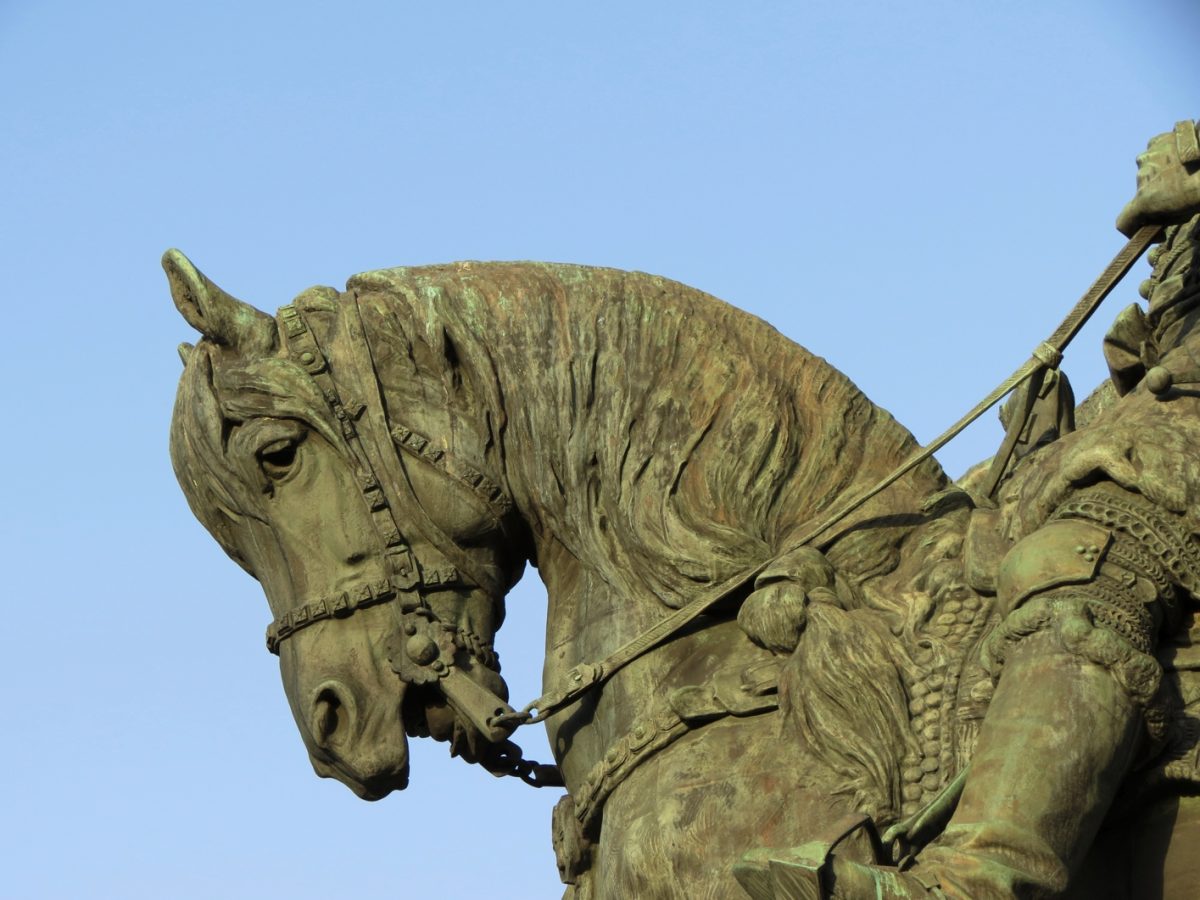 Equestrian statue of Stephen III of Moldavia in Iasi Romania