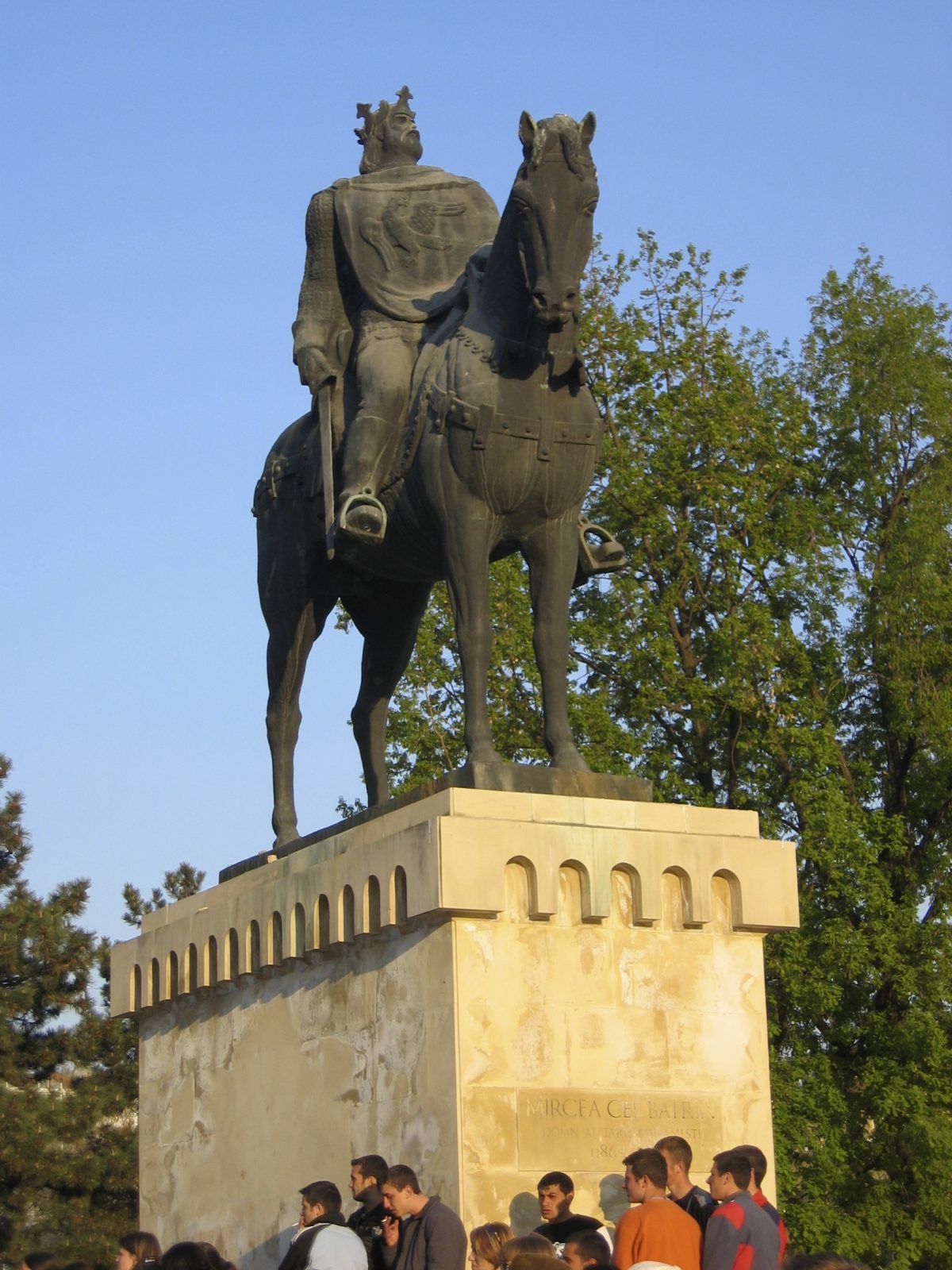 Equestrian statue of Mircea del Batran in Tulcea Romania