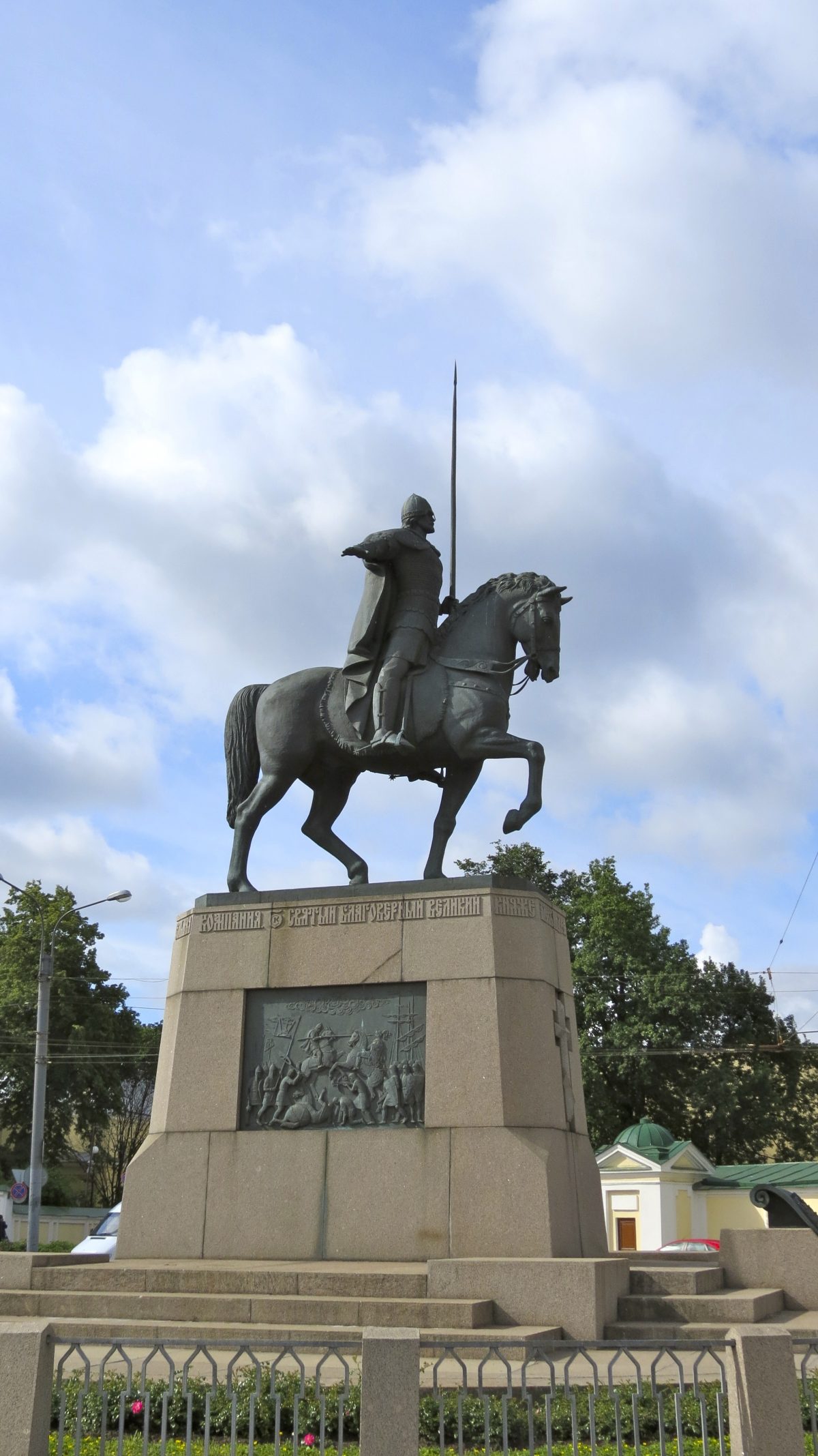 Equestrian statue of Alexander Nevsky in Saint Petersburg Russia