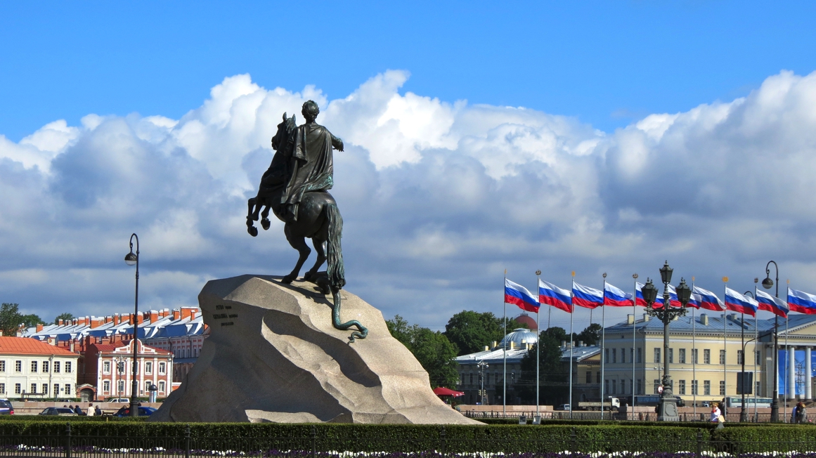 Equestrian statue of Peter the Great in Saint Petersburg Russia