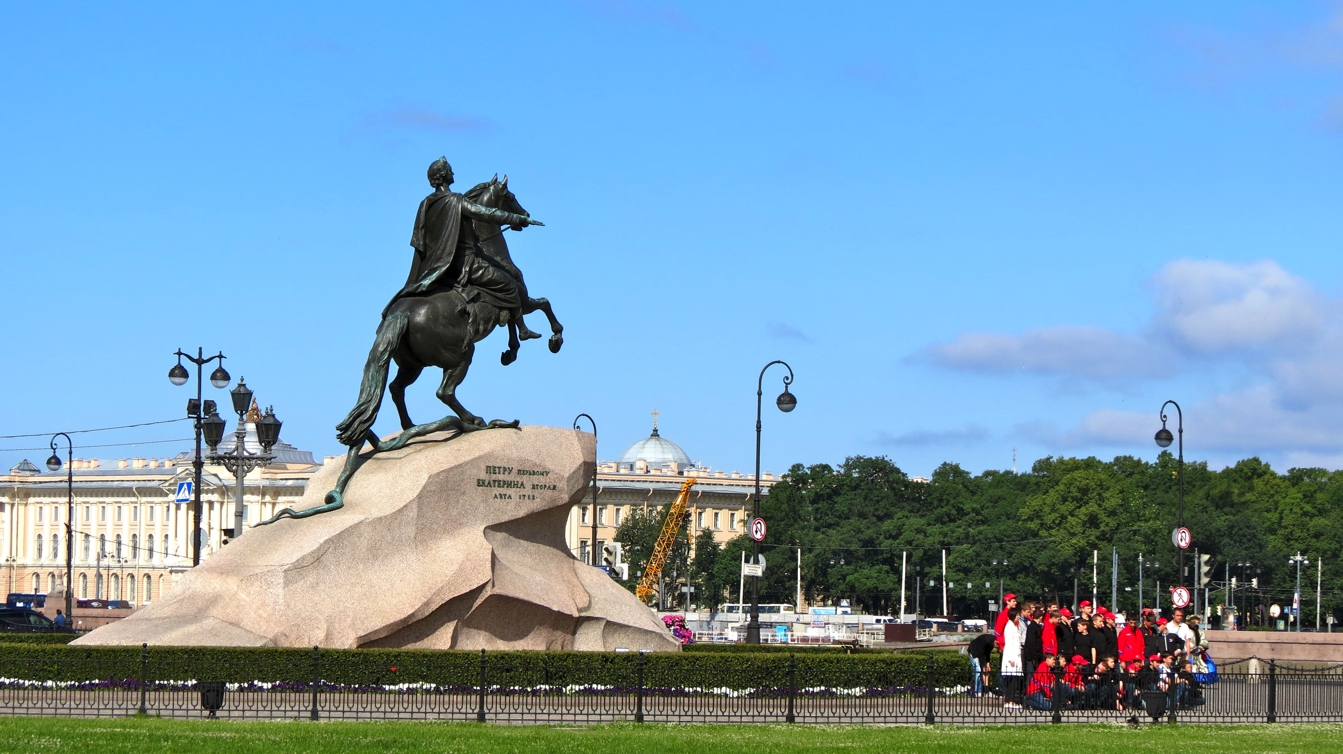 Equestrian statue of Peter the Great in Saint Petersburg Russia