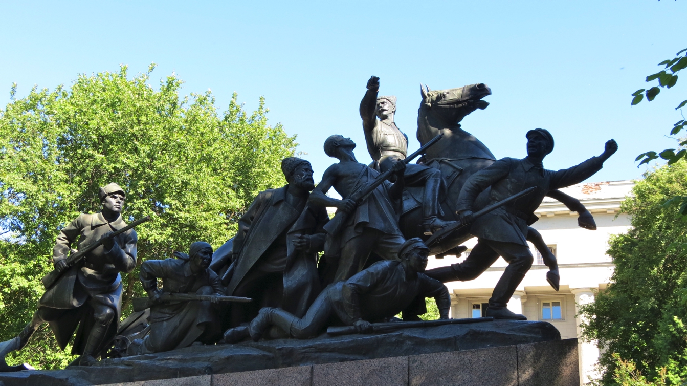 Equestrian statue of Vasily Chapayev in Saint Petersburg Russia
