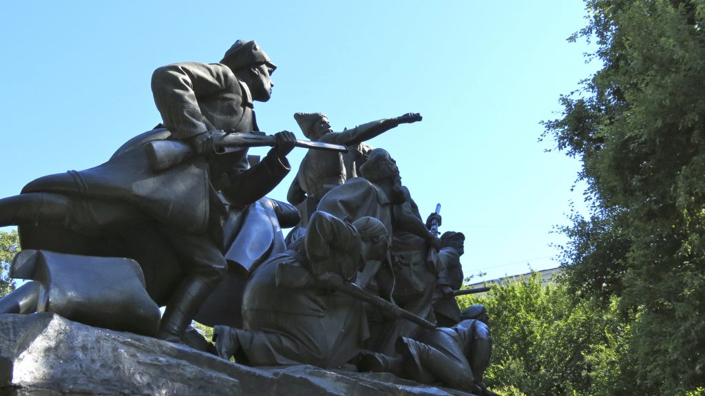 Equestrian statue of Vasily Chapayev in Saint Petersburg Russia