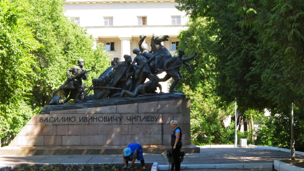 Equestrian statue of Vasily Chapayev in Saint Petersburg Russia
