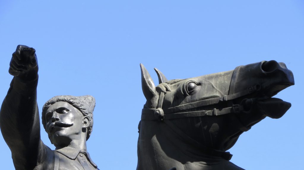 Equestrian statue of Vasily Chapayev in Saint Petersburg Russia