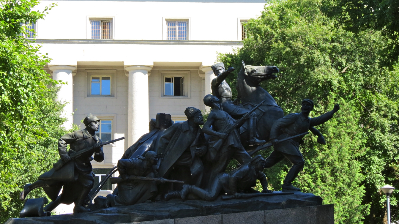 Equestrian statue of Vasily Chapayev in Saint Petersburg Russia