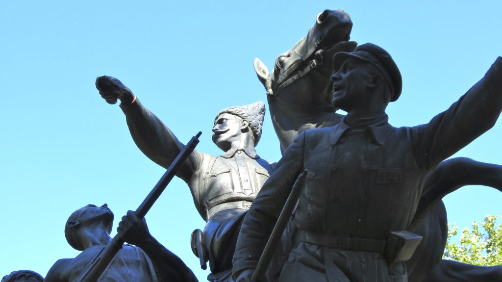 Equestrian statue of Vasily Chapayev in Saint Petersburg Russia