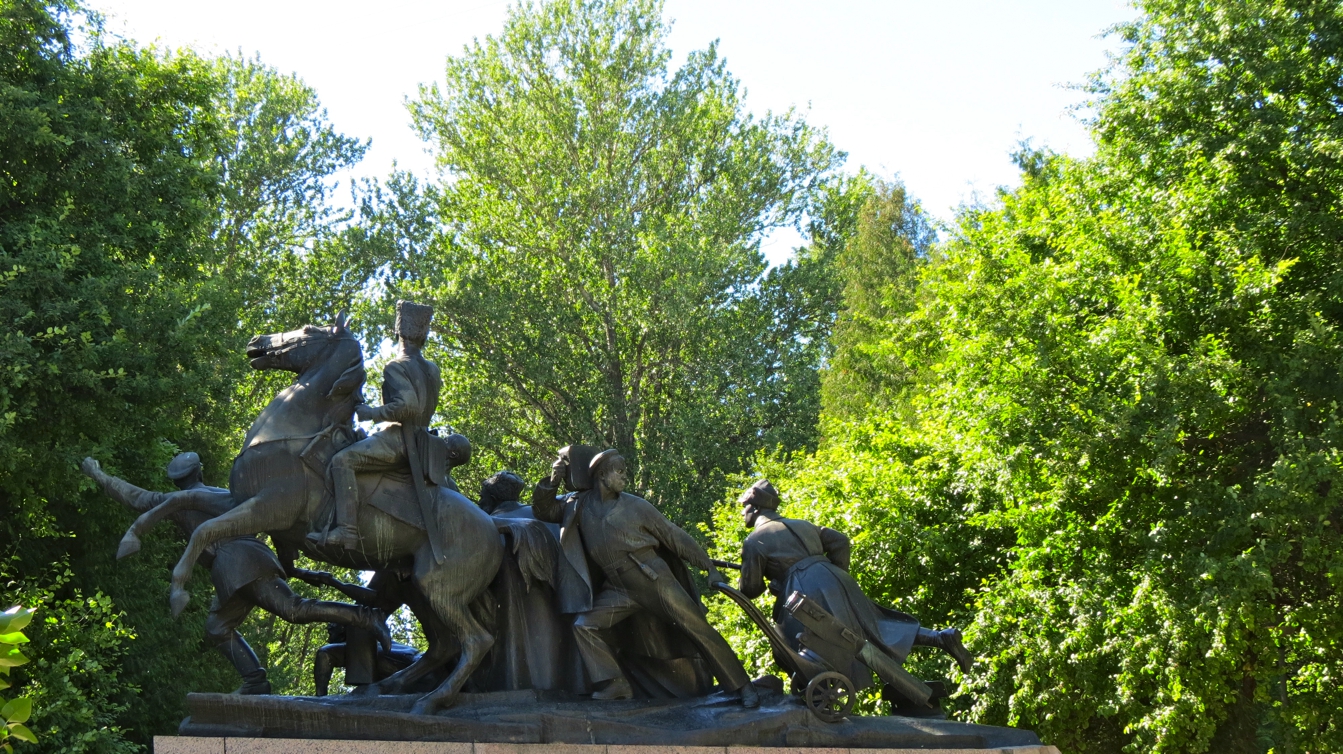 Equestrian statue of Vasily Chapayev in Saint Petersburg Russia