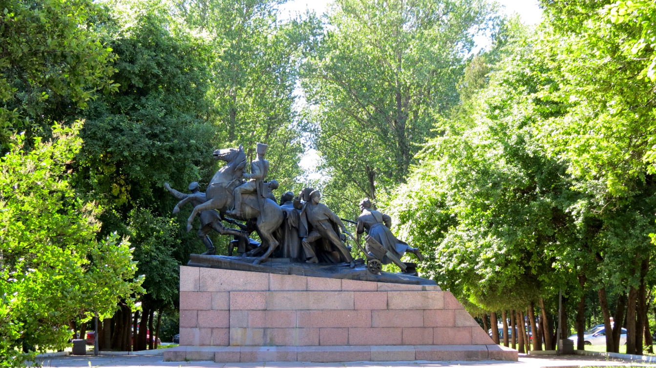 Equestrian statue of Vasily Chapayev in Saint Petersburg Russia