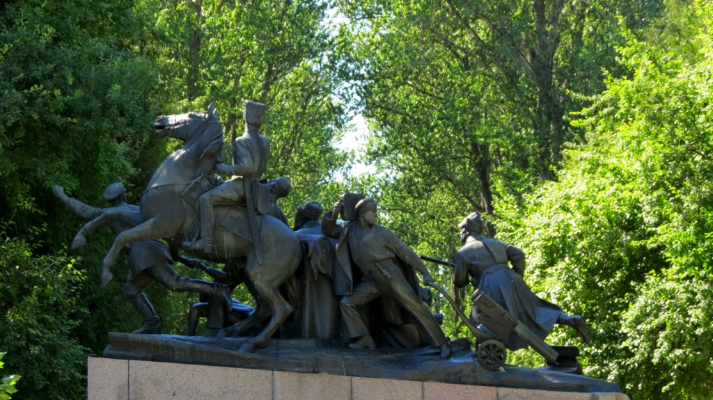 Equestrian statue of Vasily Chapayev in Saint Petersburg Russia