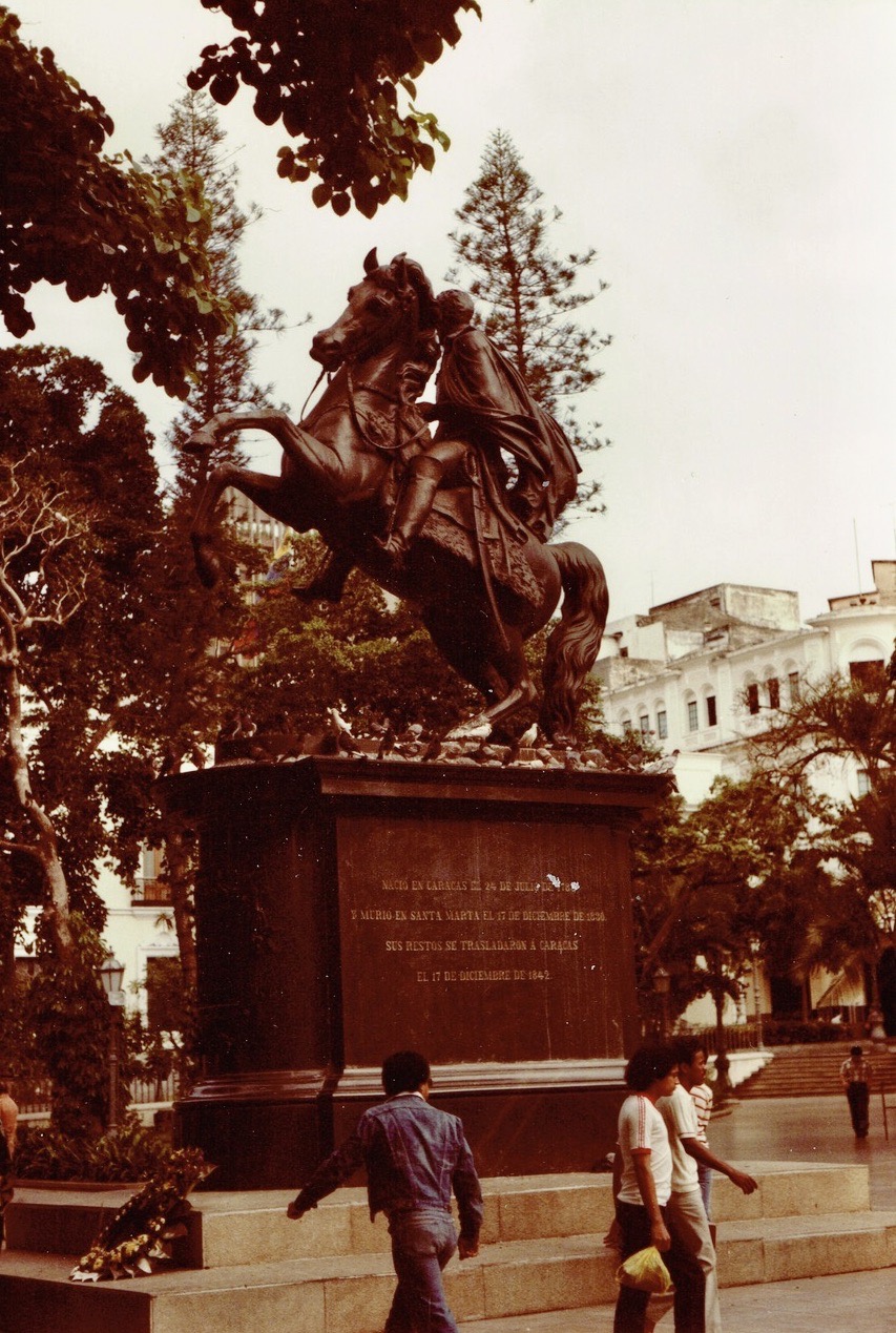 Equestrian statue of Simon Bolivar in Caracas Venezuela
