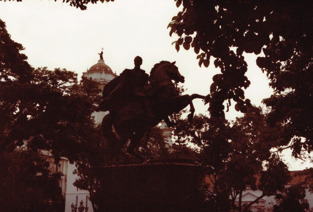 Equestrian statue of Simon Bolivar in Caracas Venezuela
