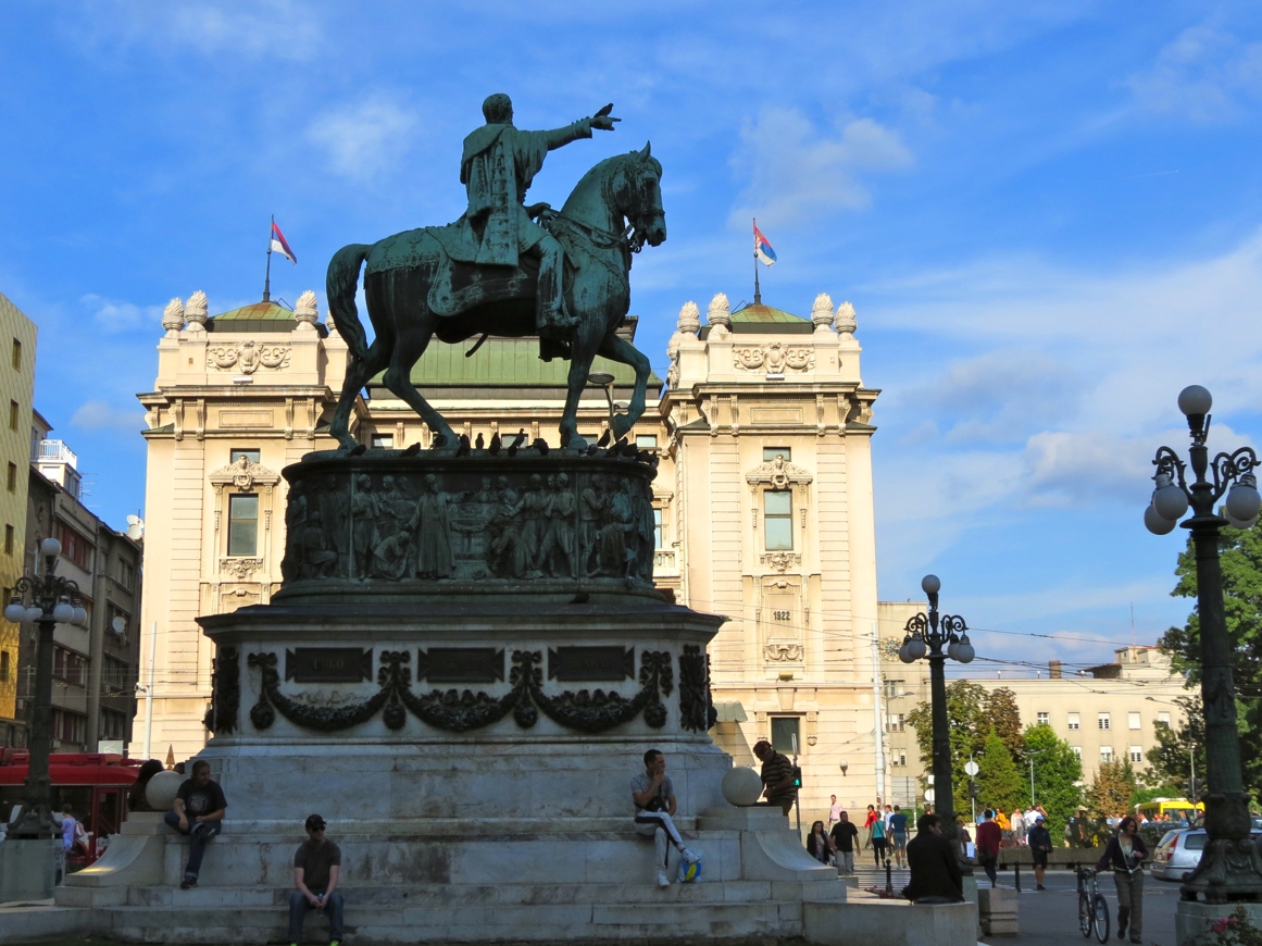 Equestrian statue of Prince Mihailo in Belgrade Serbia
