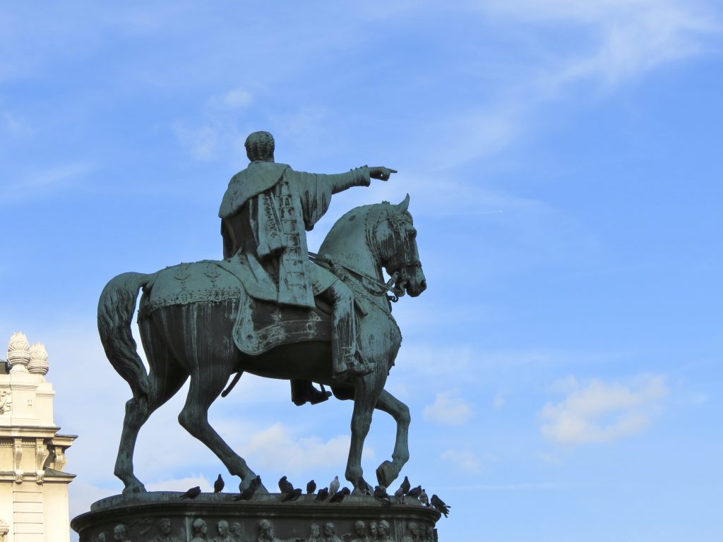Equestrian statue of Prince Mihailo in Belgrade Serbia