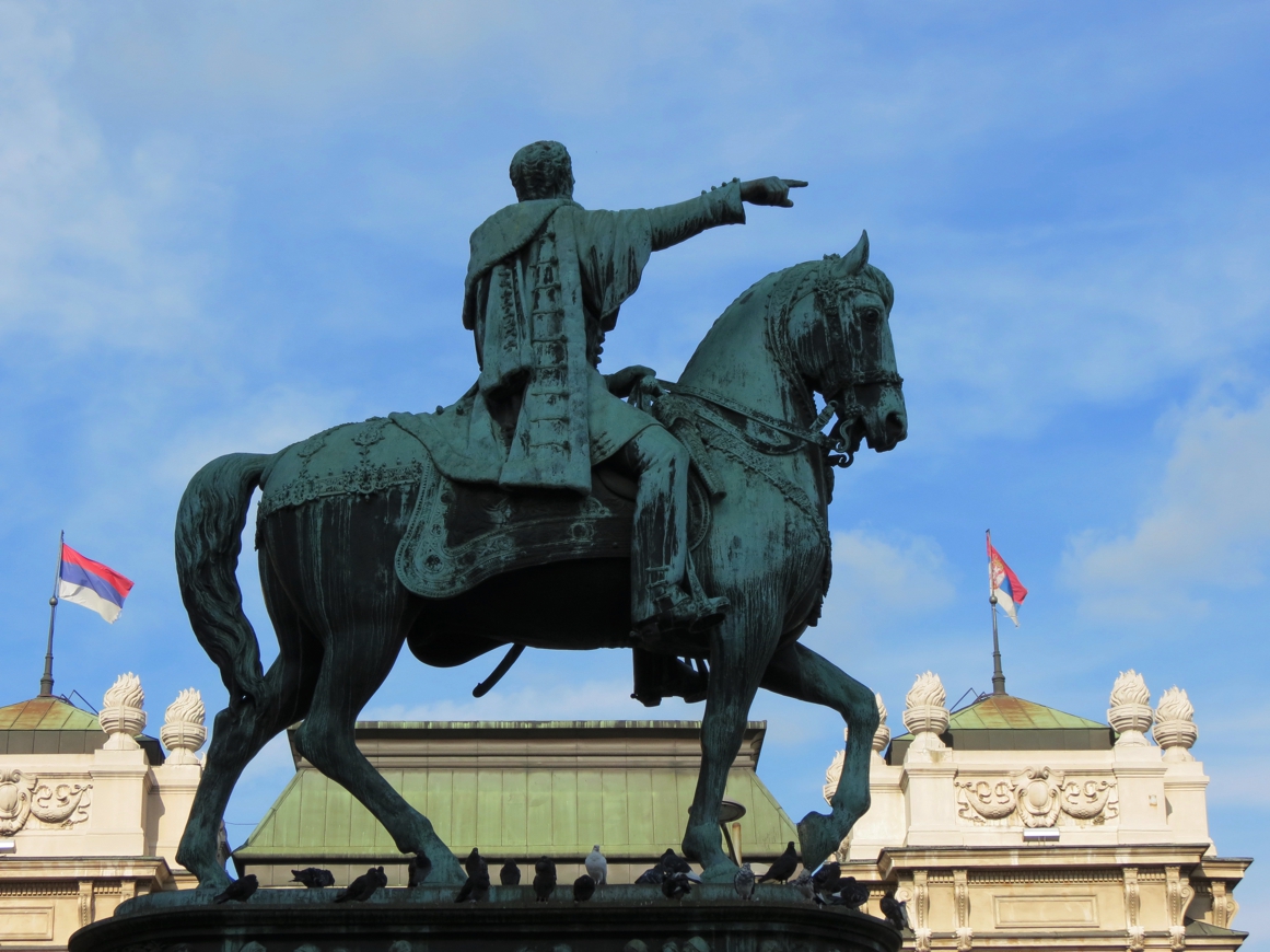 Equestrian statue of Prince Mihailo in Belgrade Serbia
