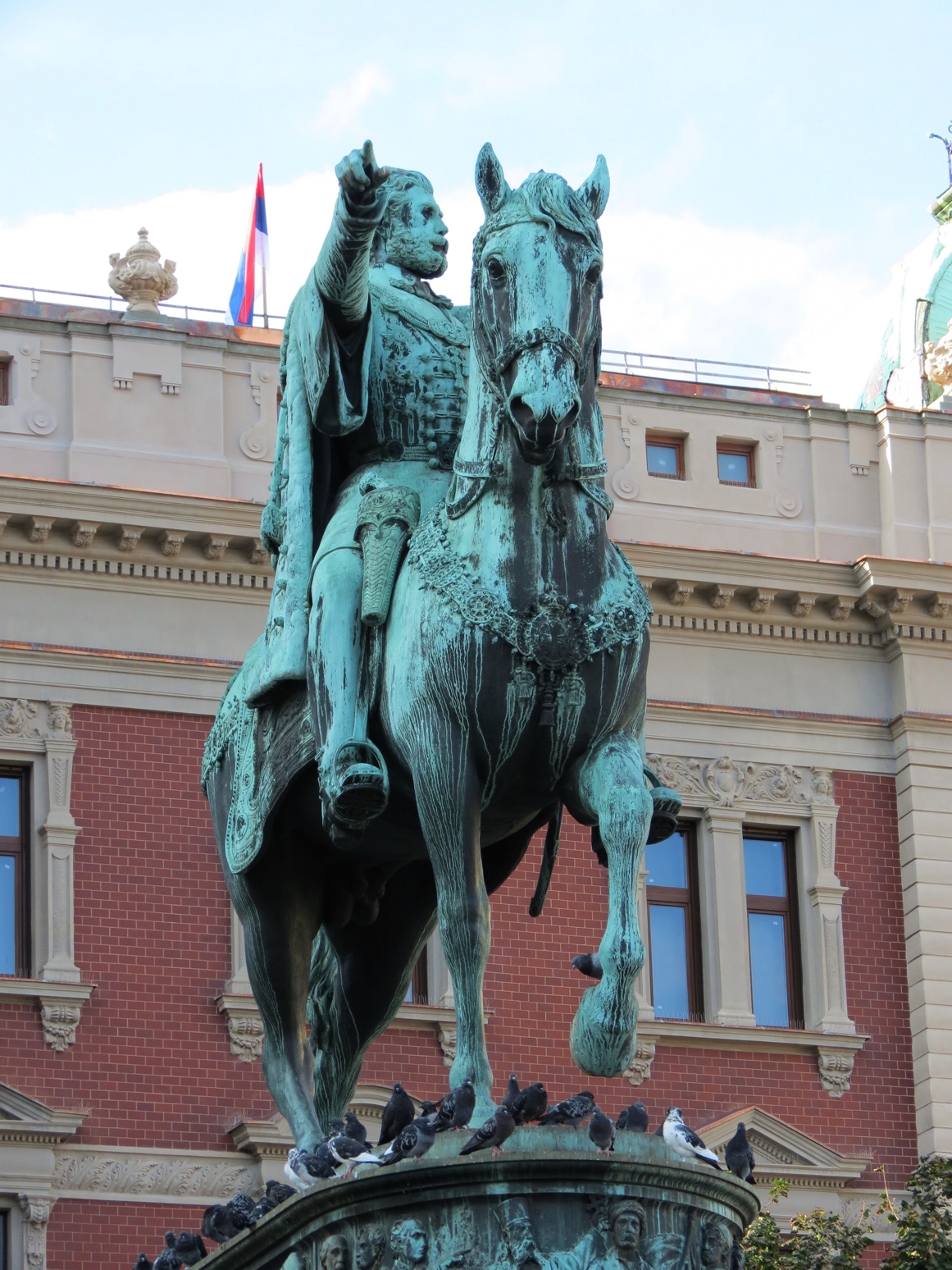 Equestrian statue of Prince Mihailo in Belgrade Serbia