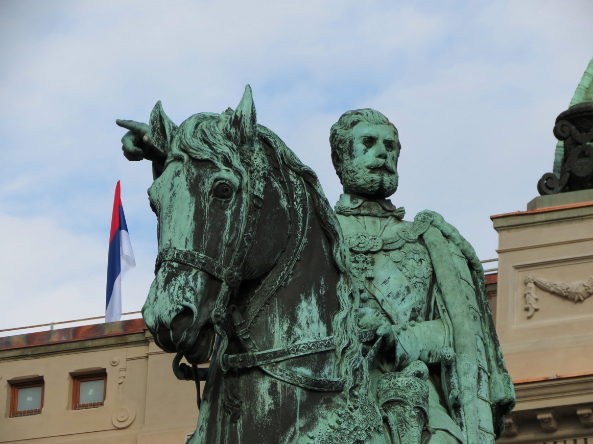 Equestrian statue of Prince Mihailo in Belgrade Serbia