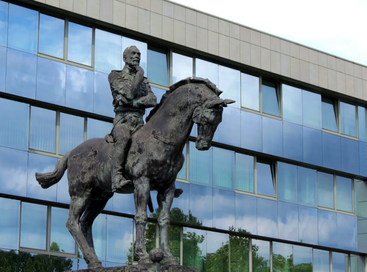 Equestrian statue of Rudolf Maister in Ljubljana Slovenia