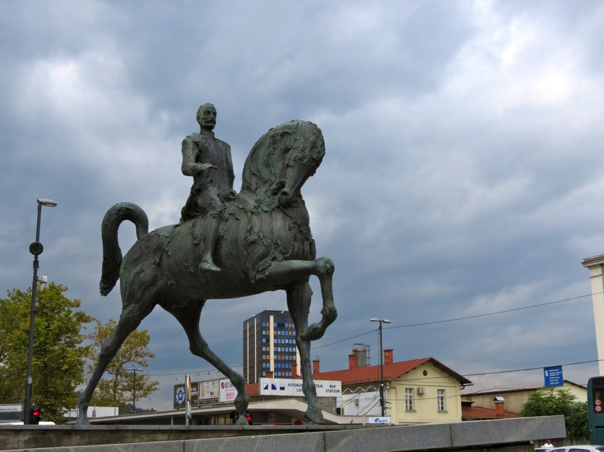 Equestrian statue of Rudolf Maister in Ljubljana Slovenia