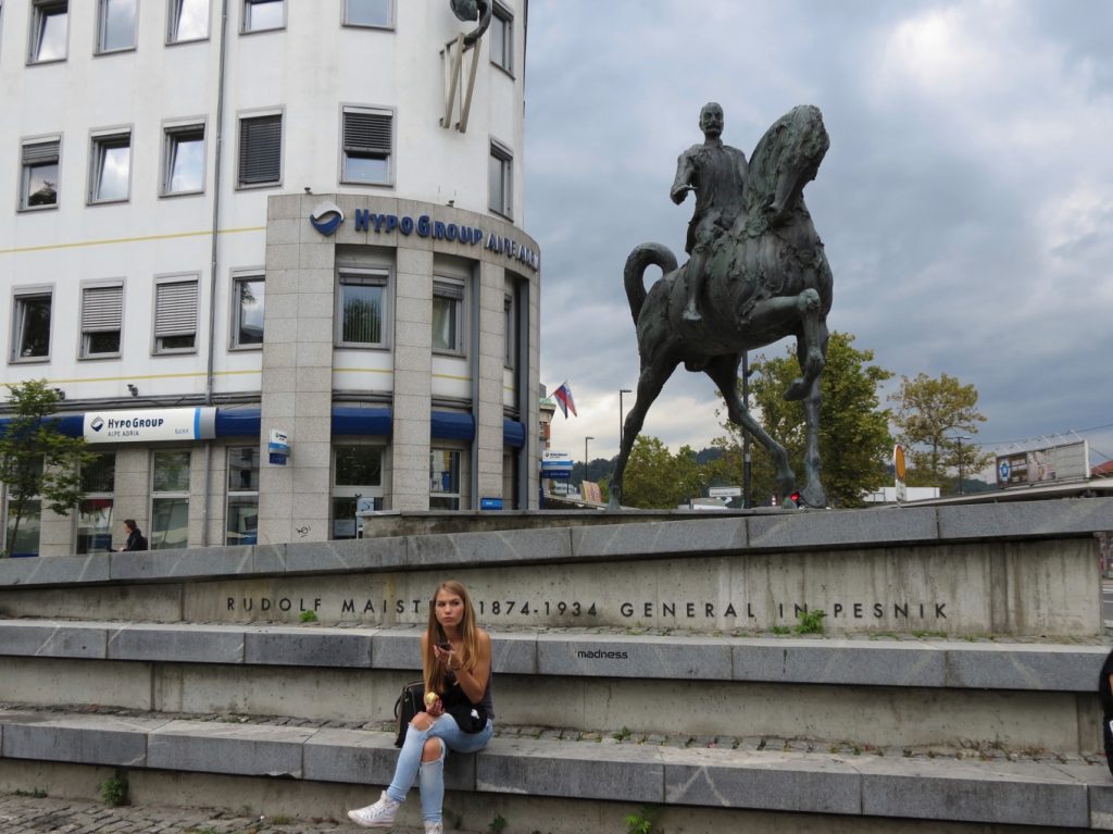 Equestrian statue of Rudolf Maister in Ljubljana Slovenia